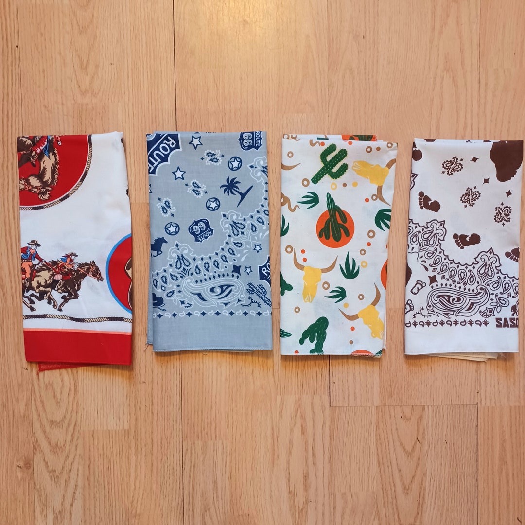 Novelty Set - Bandanas - 100% Cotton + USA Made - Cowboy Bandana ...