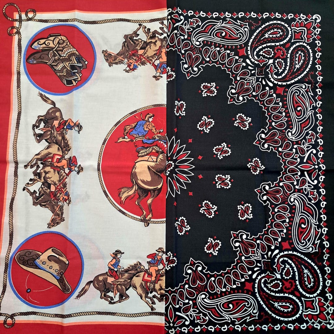 Cowboy + Classic Bandanas - 100% Cotton + USA Made - Cowboy Bandana ...