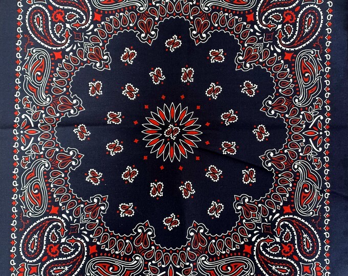Made in the USA Paisley Bandanas Silver 3 Pack 100% Cotton 22 X 22 - Etsy
