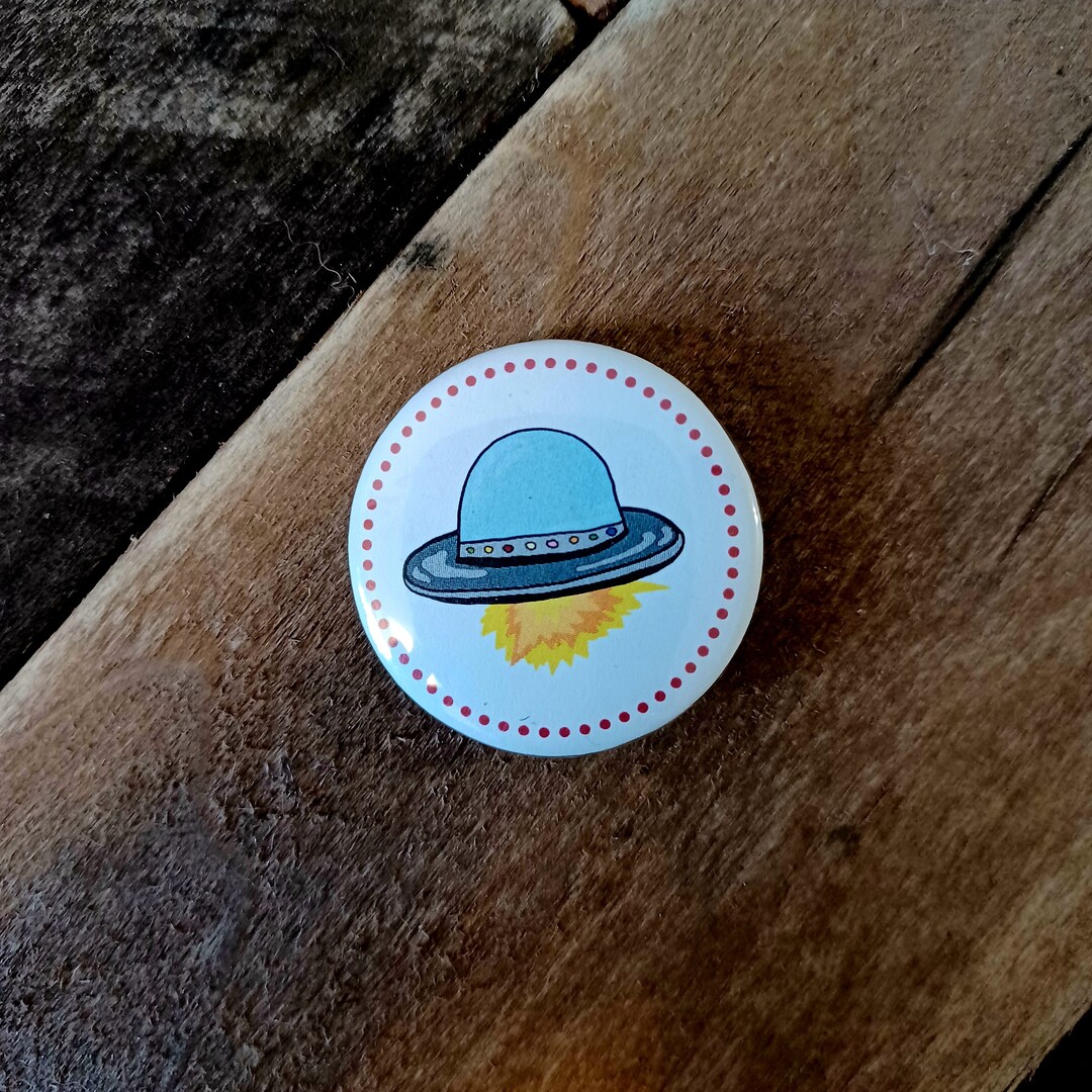 UFO Button Pins 1.5 Round Retro Button Pins - Etsy