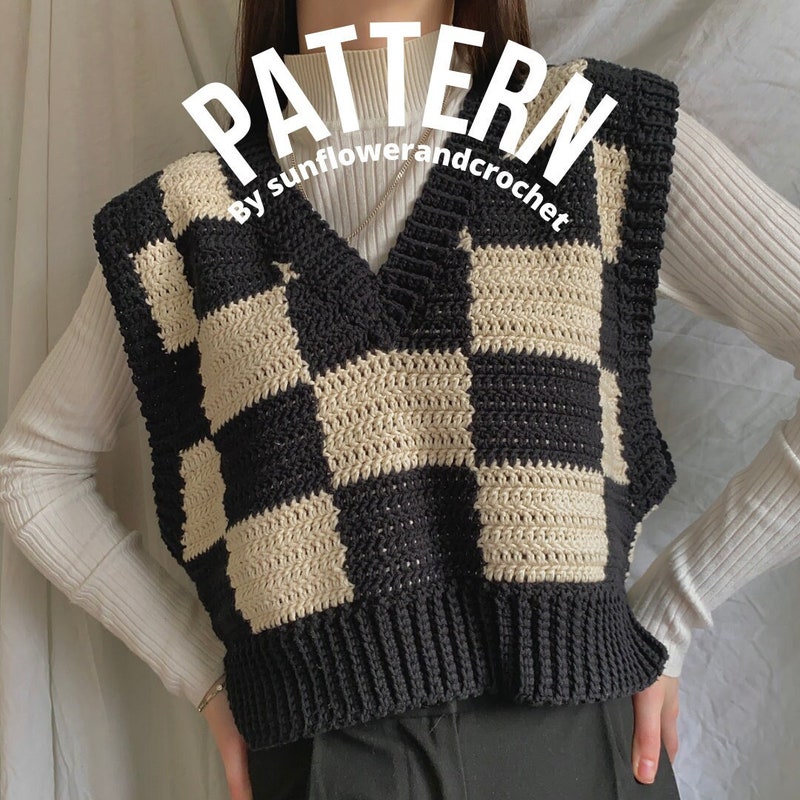 Crochet Checker Vest Patterns - Etsy