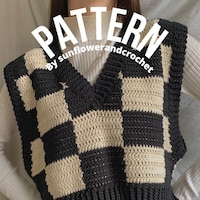 Checkmate Vest // Crochet Pattern // Crochet Checkered Vest Pattern - Etsy