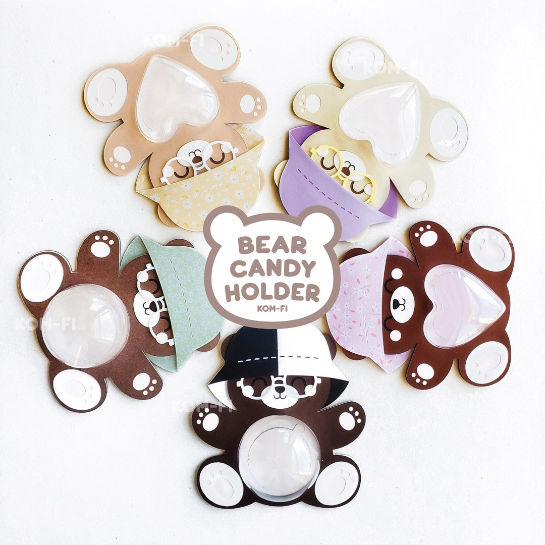 Bear Candy Holder SVG File Digital Download Heart & Circle - Etsy