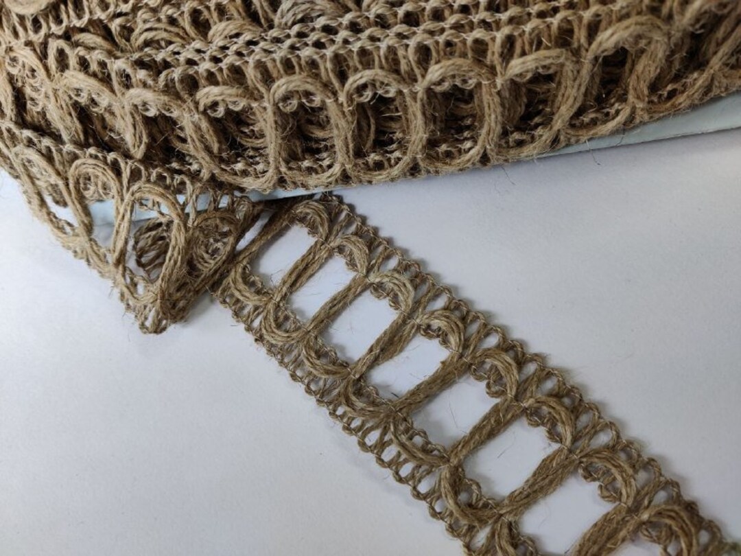 Natural Rustic Hemp Lace-like Decor Trim, 50 Mm Wide, European Made ...