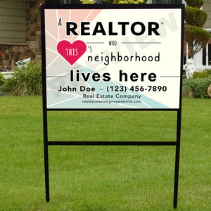 UPDATED: A Realtor Who Loves This Neighborhood Lives Here Sign - Etsy
