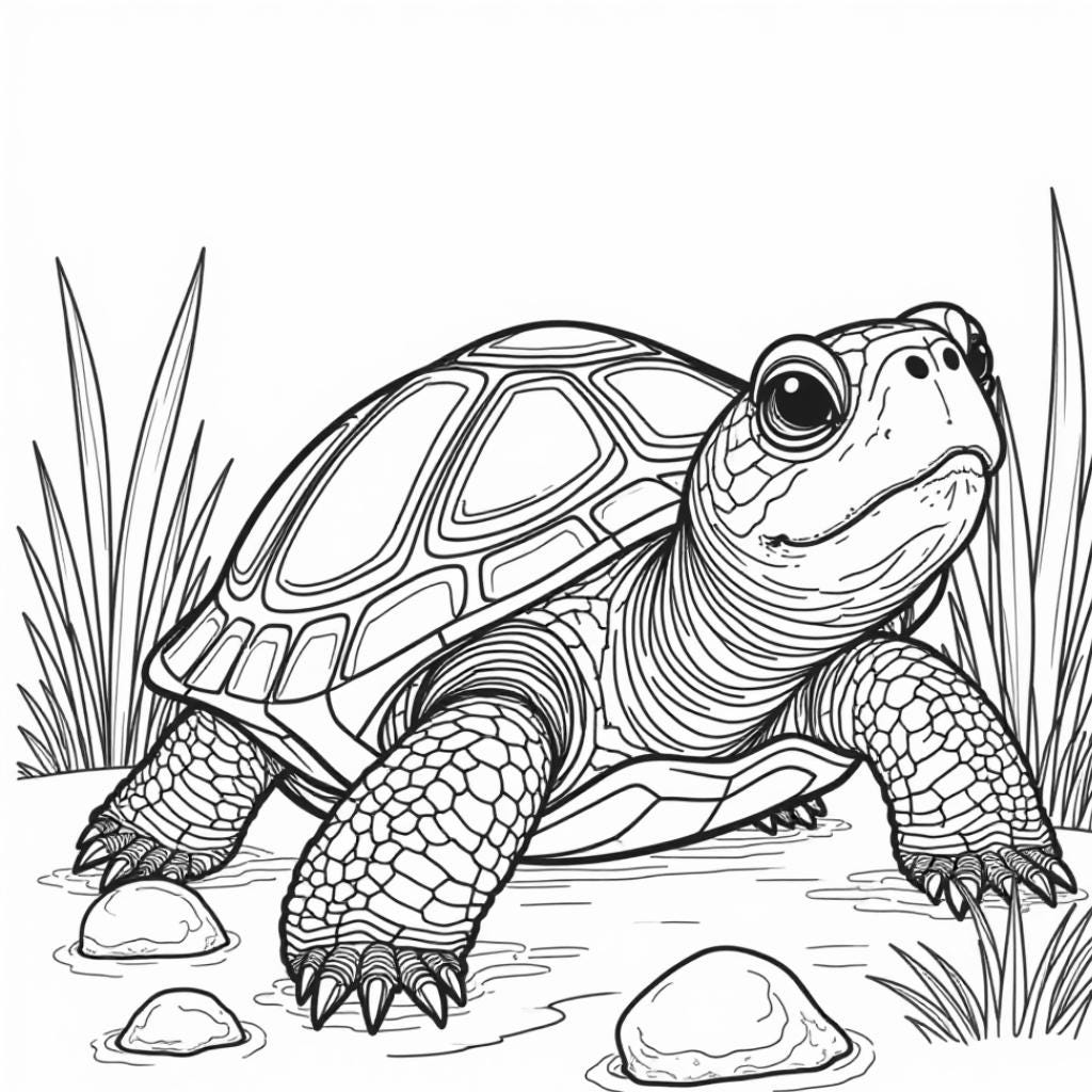 Printable Coloring Pages - Turtle - Etsy