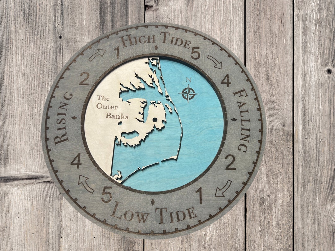 Coastal 3D Wood Map Tide Clock East Coast Nautical Chart Tide - Etsy