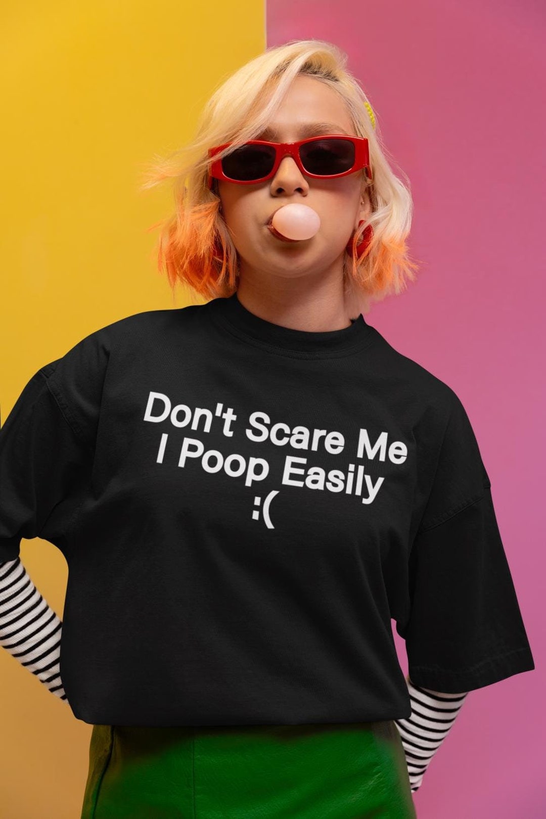 No me asustes, hago caca fácilmente camiseta camisa divertida ...