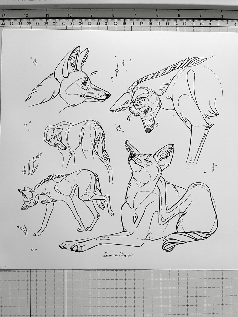 Maned Wolf Art Sketch Poster Painting - Etsy