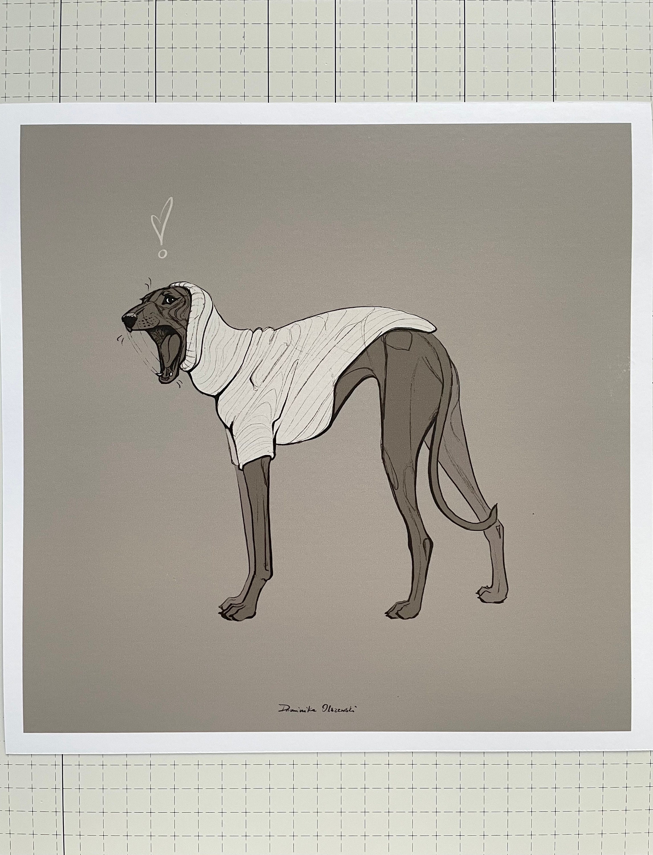 Greyhound Art Prints Posters set of 2 - Etsy