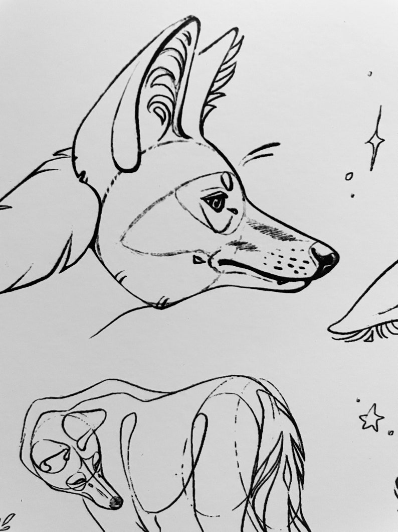 Maned Wolf Art Sketch Poster Painting - Etsy