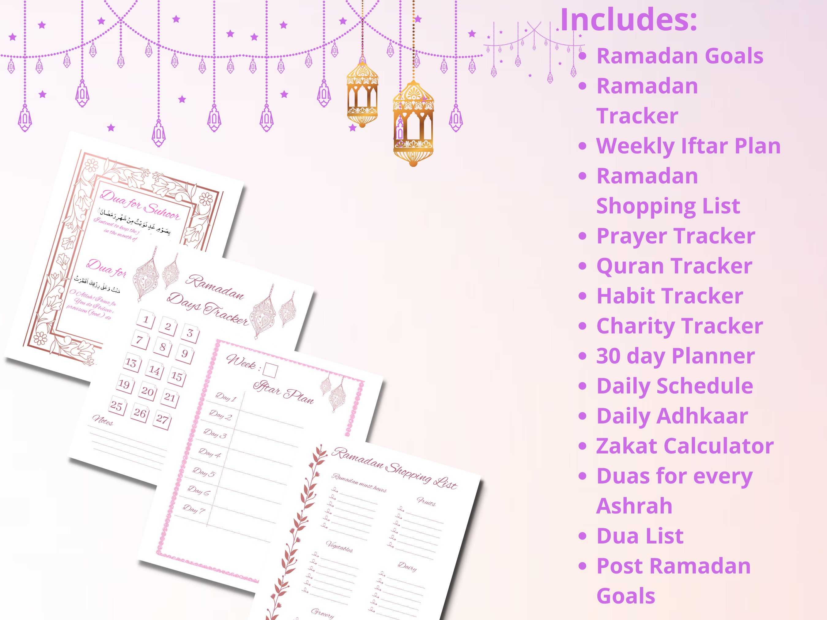 Ramadan Purple Planner Ramadan Journal Ramadan Gift Ramadan Tracker ...