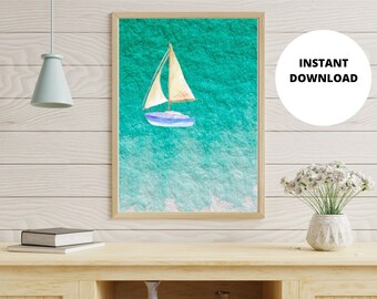 Sail Boat Print | Etsy