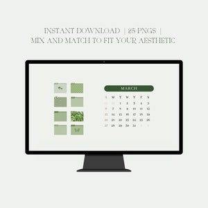 Green Desktop Icons Desktop Folder Icons Desktop Wallpaper - Etsy