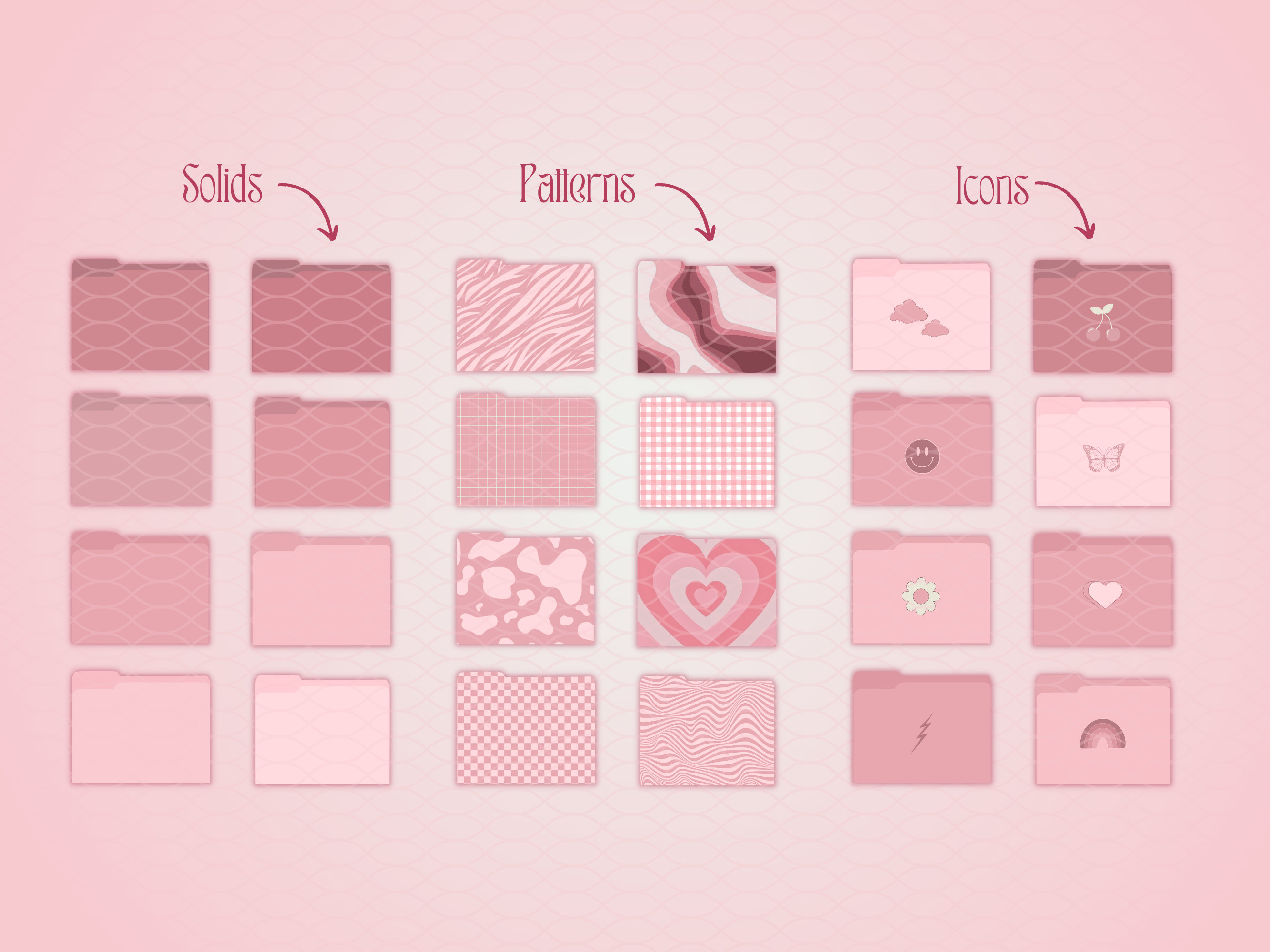 Pink Desktop Icons Desktop Folder Icons Desktop Wallpaper - Etsy Australia