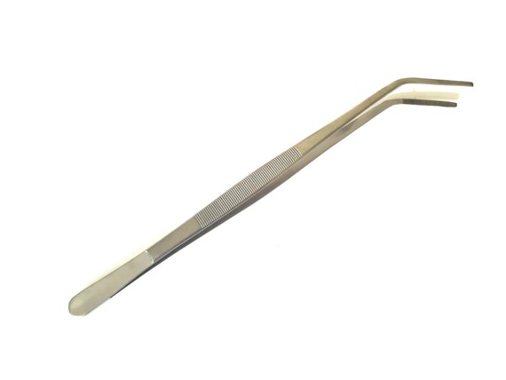 Angled Tweezers 12 Stainless Steel Extended Reach - Etsy
