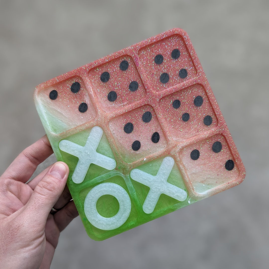 Watermelon Resin Tic Tac Toe Board, Miniature Airplane Game, Watermelon ...