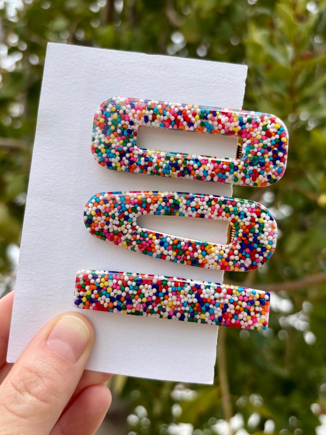 Fiesta de chispas, clip de cumpleaños, clip de resina Sprinkle, pasador ...