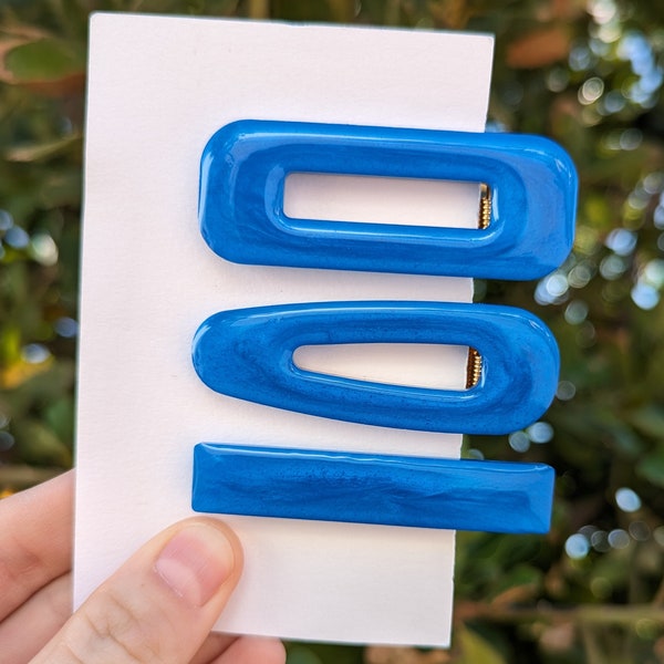 Blue Hair Clip - Etsy