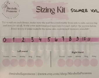 Press on Nail Sizing Kit, Fake Nail Sizing Kit, Nail Sizing Kit, Sizing ...