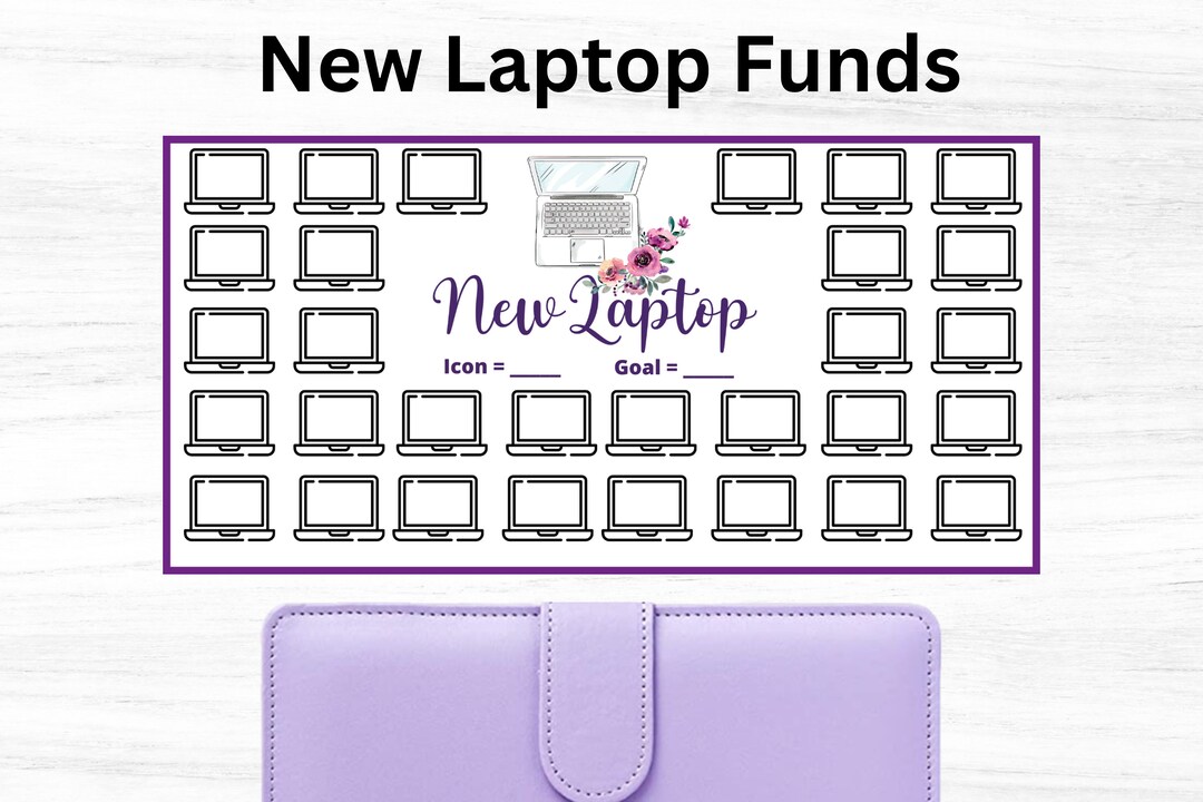 A6 Laptop Saving Tracker, Laptop Saving Challenge, Printable Laptop ...