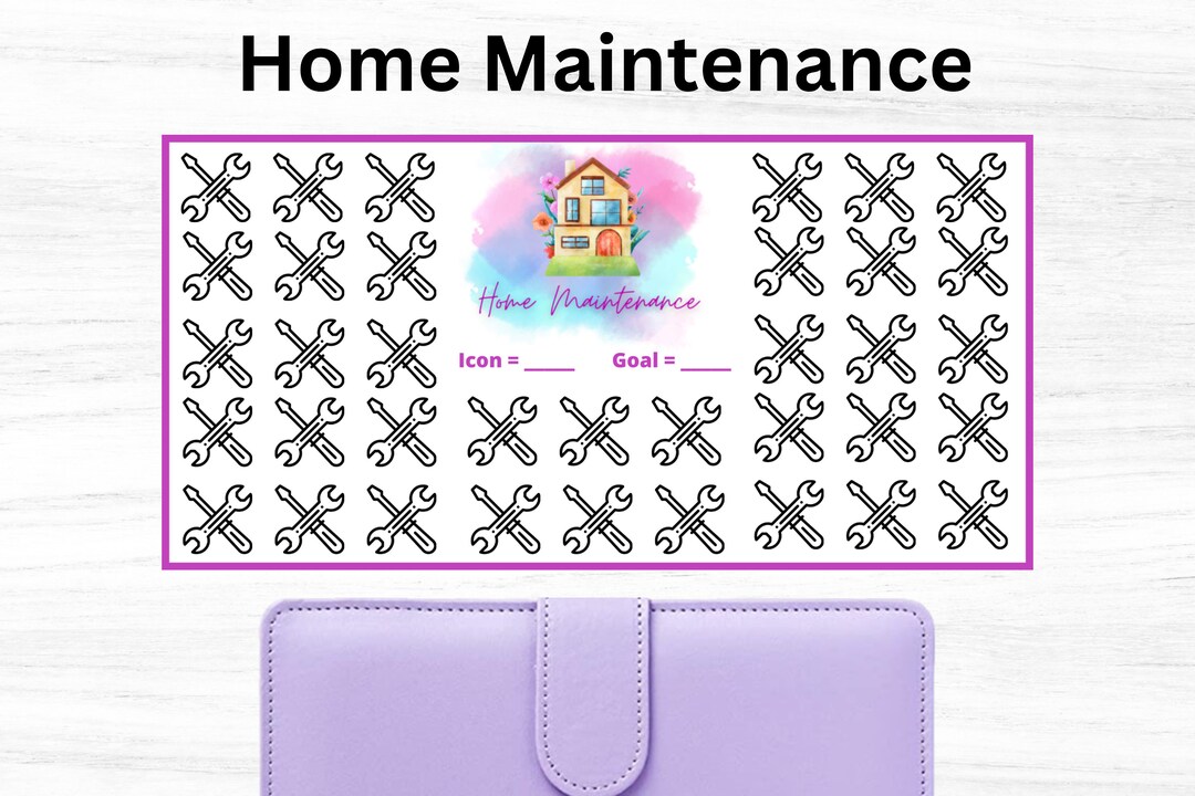 A6 Home Maintenance Saving Tracker, Home Repair Saving Challenge ...