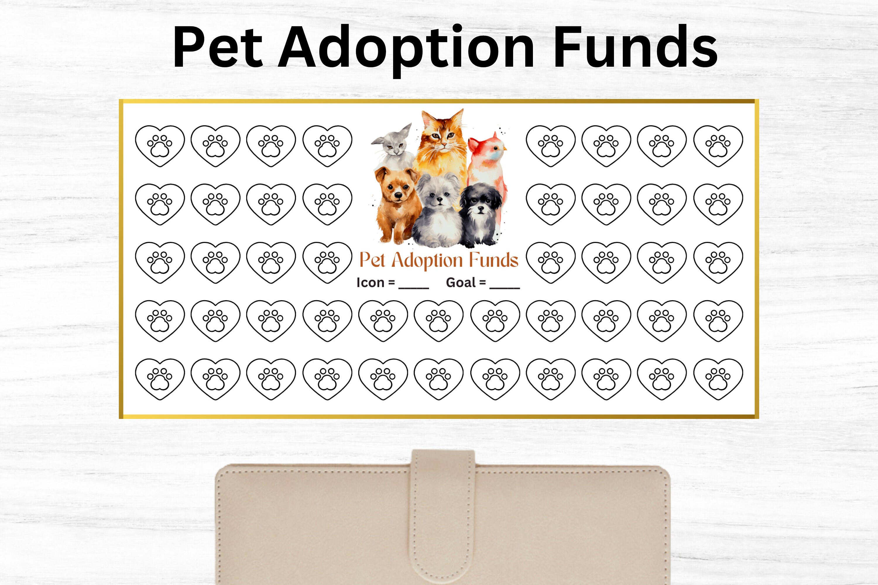 A6 Pet Adoption Tracker, Printable Digital Download, Money Saving Challenge, Printable Pet ...