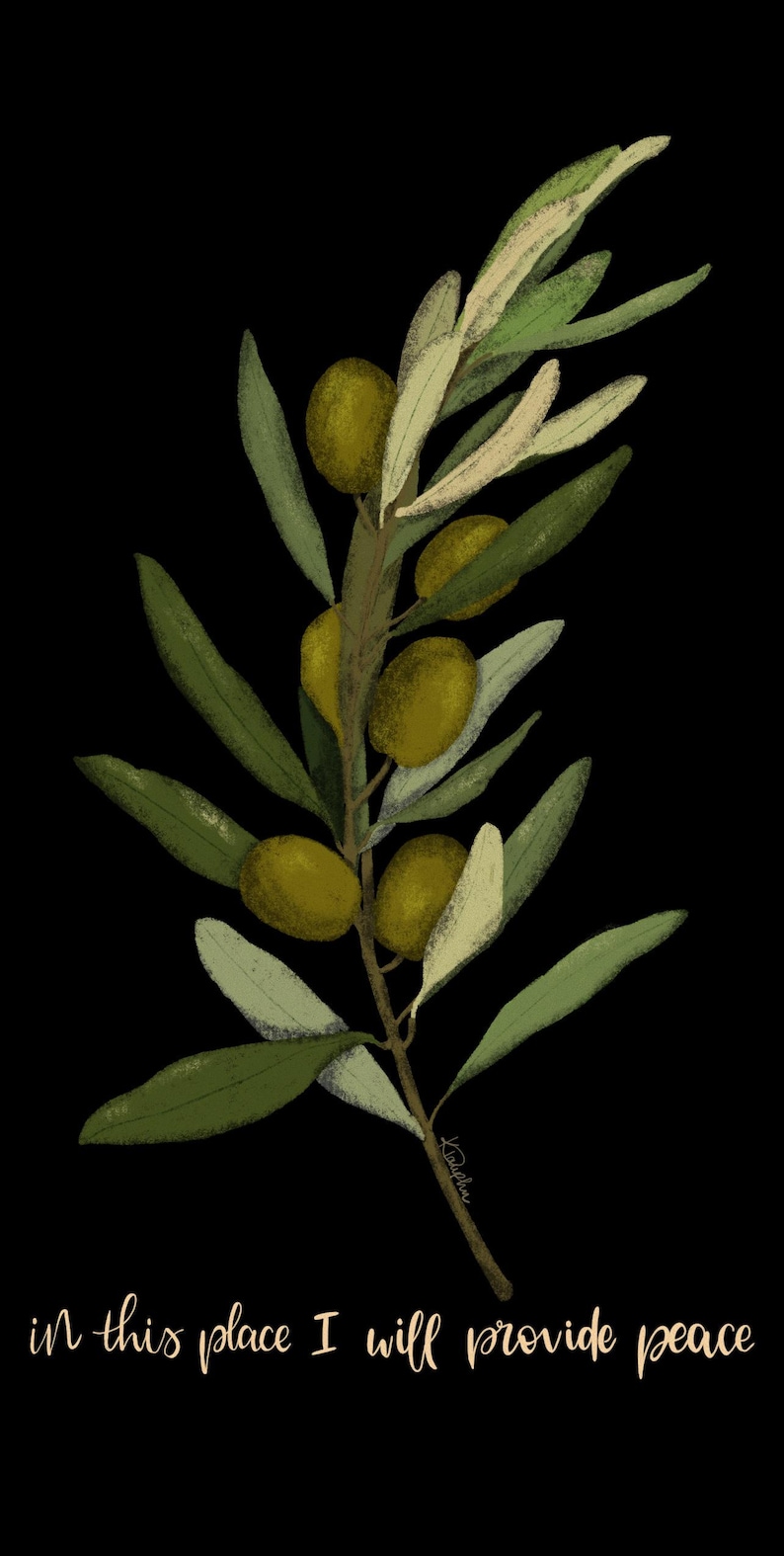 Olive Branch Christian Phone Wallpaper: Bible Verse Art (digital ...