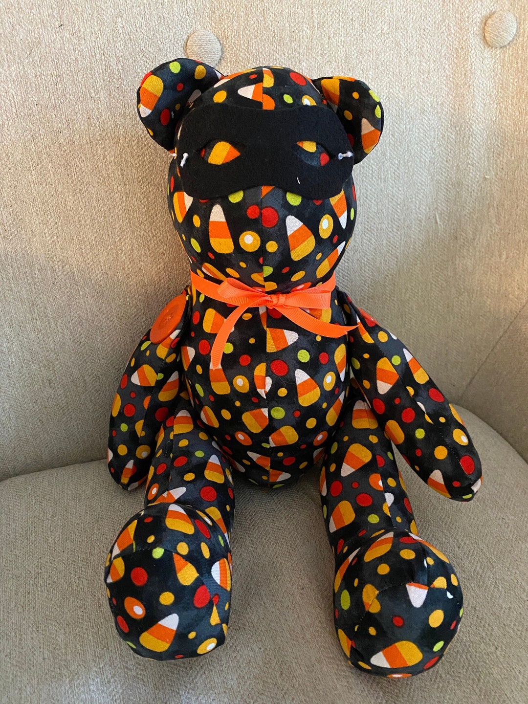 Handmade Teddy Bear Candy Corn Pattern Fall Decoration Gift - Etsy