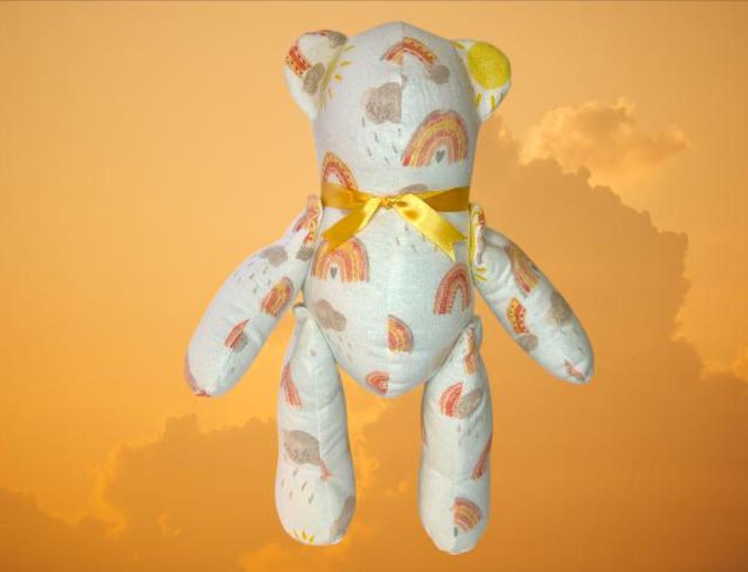 Rainbow Baby Gifts, Handmade Teddy Bear, Baby Friendly Toy, Flannel ...