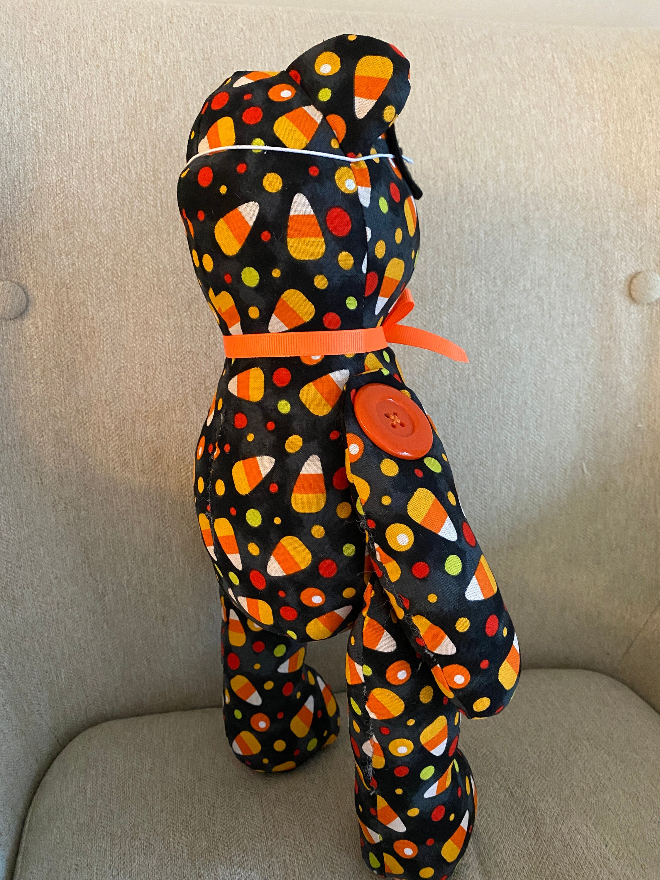 Handmade Teddy Bear Candy Corn Pattern Fall Decoration Gift - Etsy