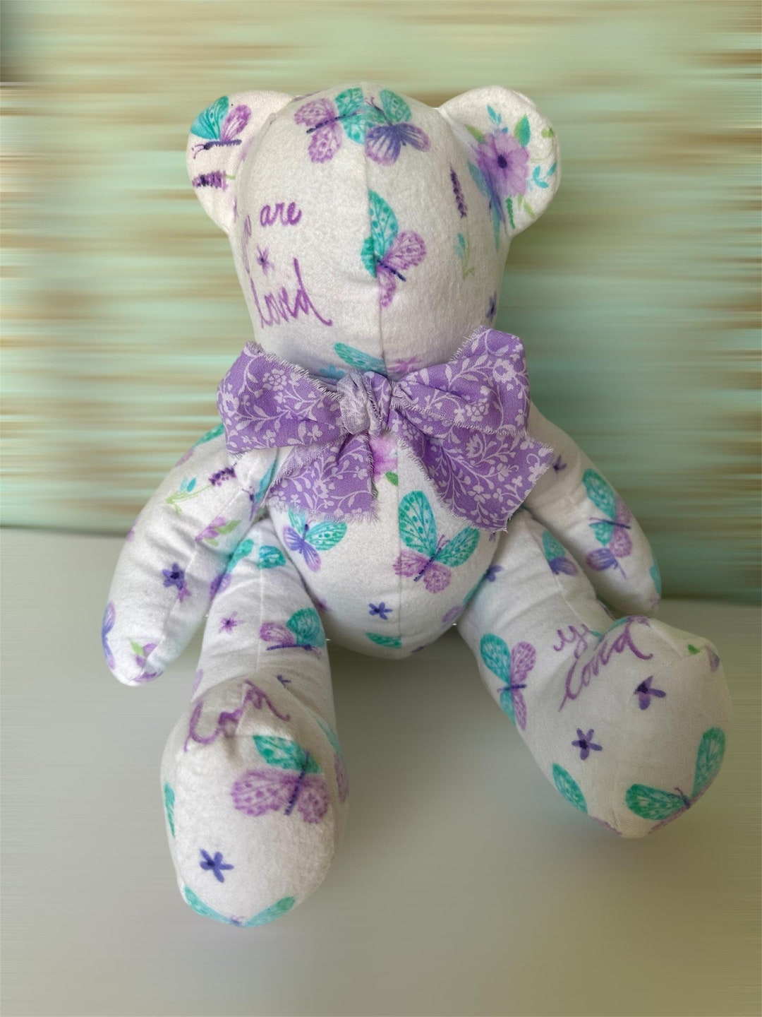 Handmade Flannel Teddy Bear for Butterfly Lovers, Valentine Gifts for ...