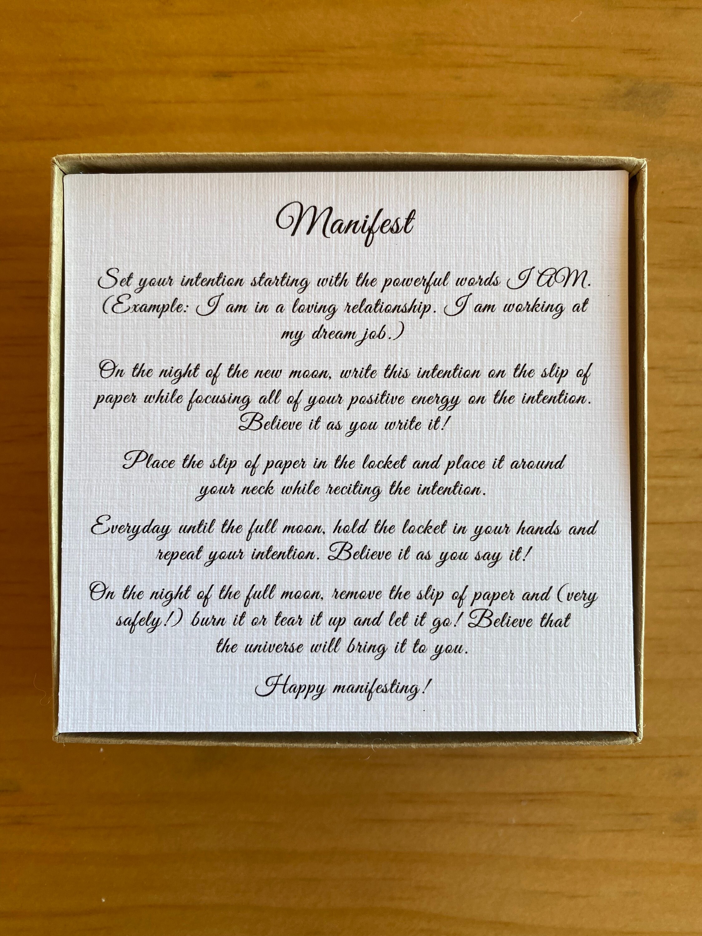 Manifestation Locket Kit With Basket Locket Long Chain - Etsy