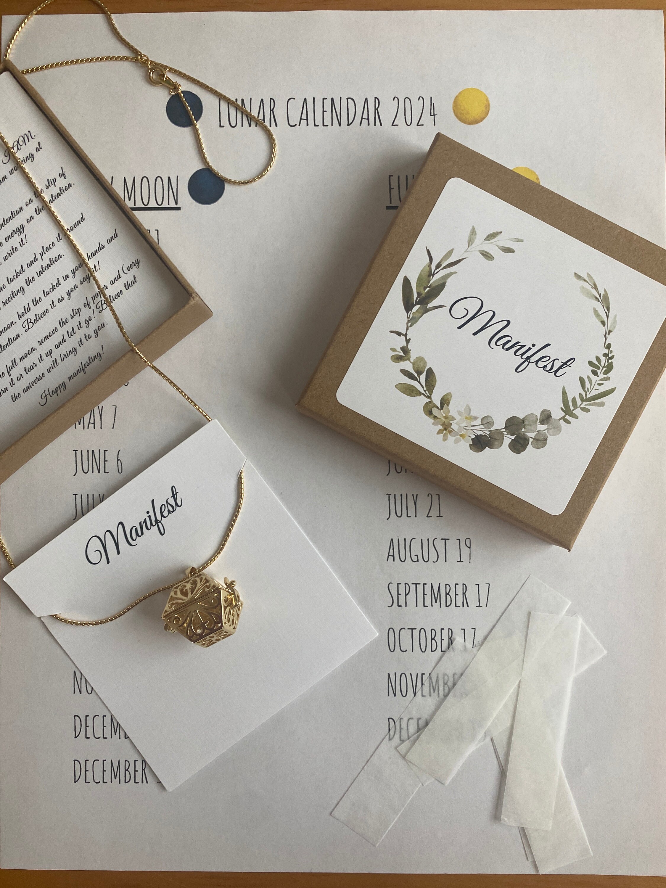 Manifestation Locket Kit With Basket Locket Long Chain - Etsy