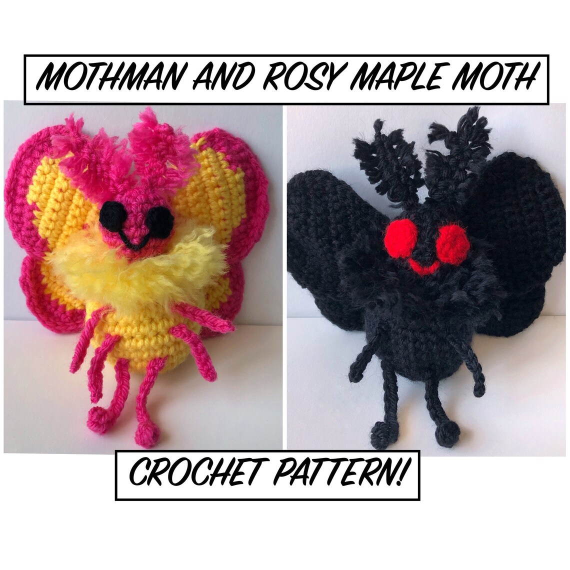 Mothman and Rosy Maple Moth Crochet Pattern - Etsy