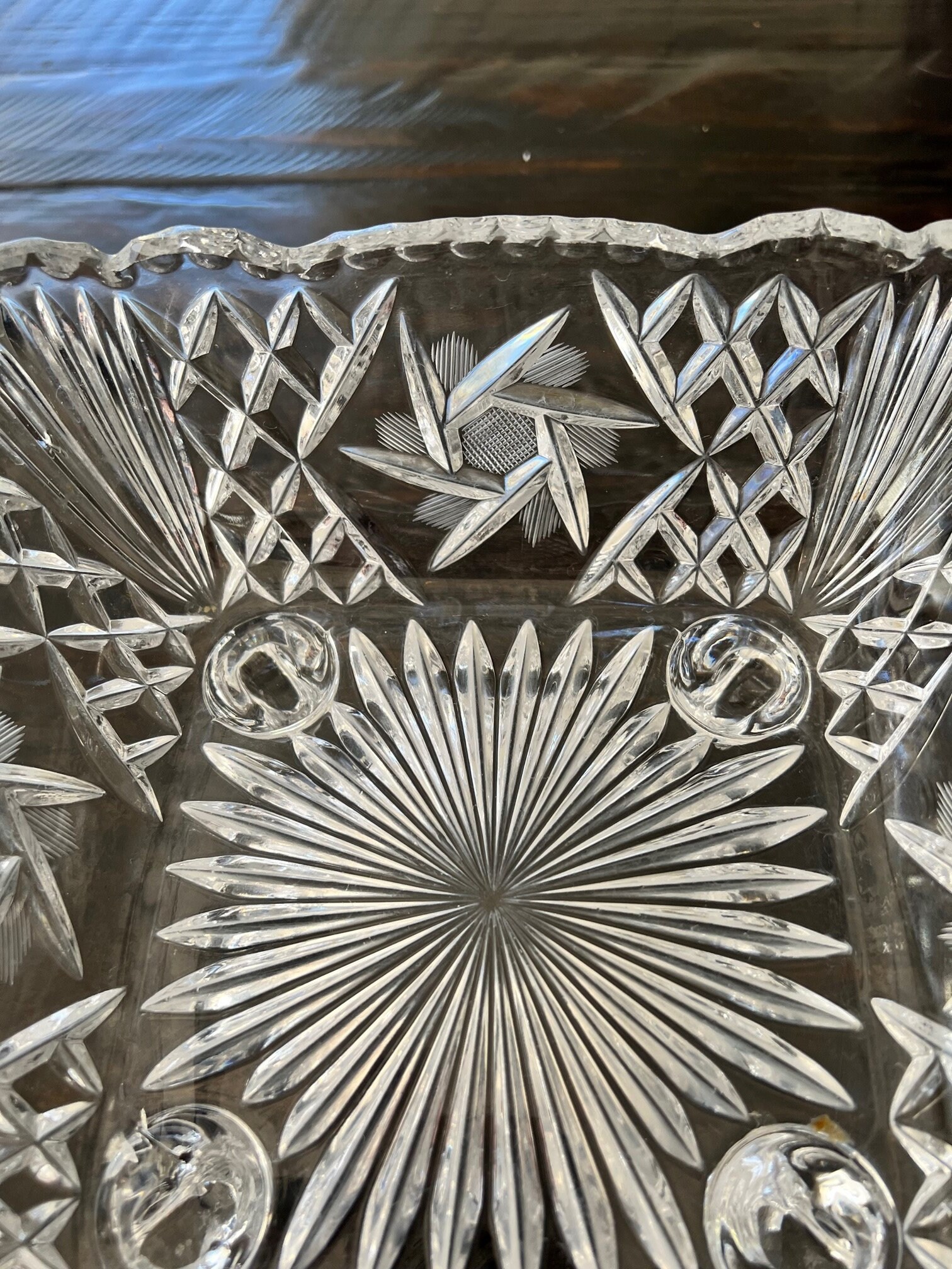Vintage Square Clear Glass Bowl. Stunning. - Etsy
