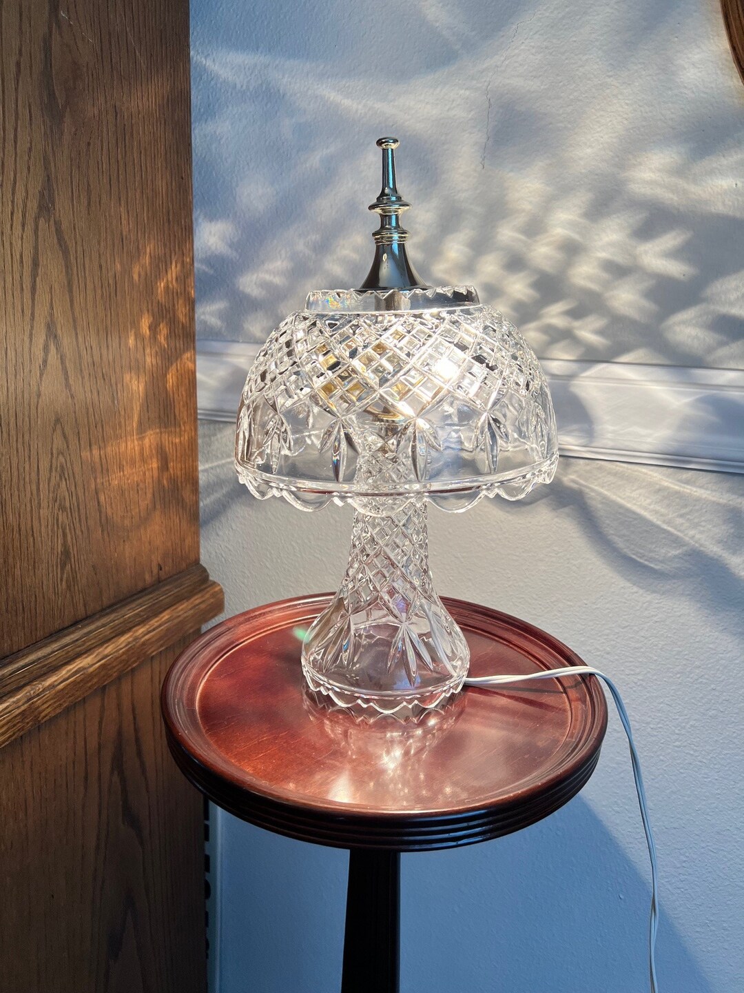 Vintage Crystal Table Lamp, Stunning Parlor Boudoir. Heavy Glass ...
