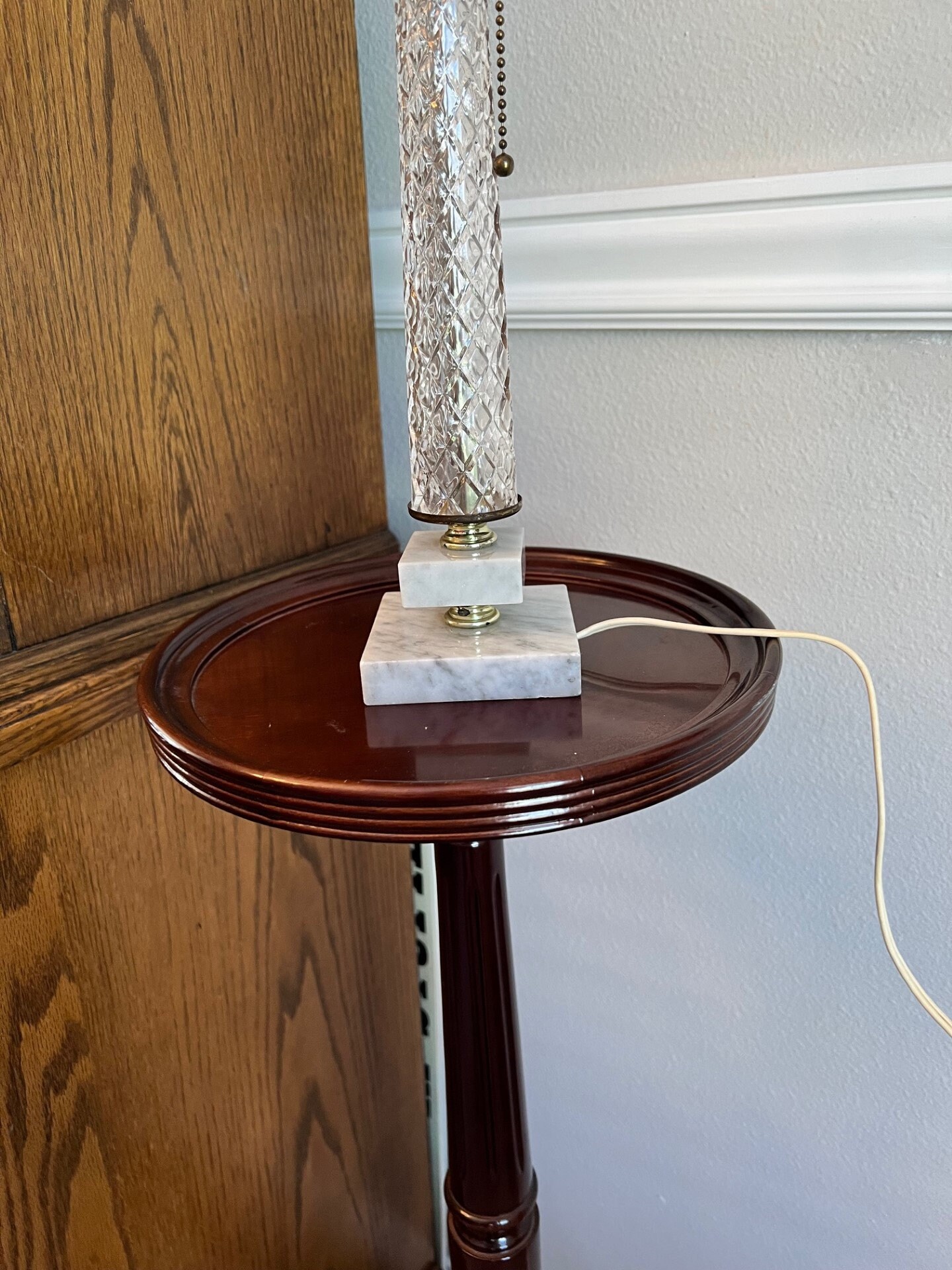 Vintage Crystal Table Lamp With Marble Base. Made in Italy. Very Nice ...