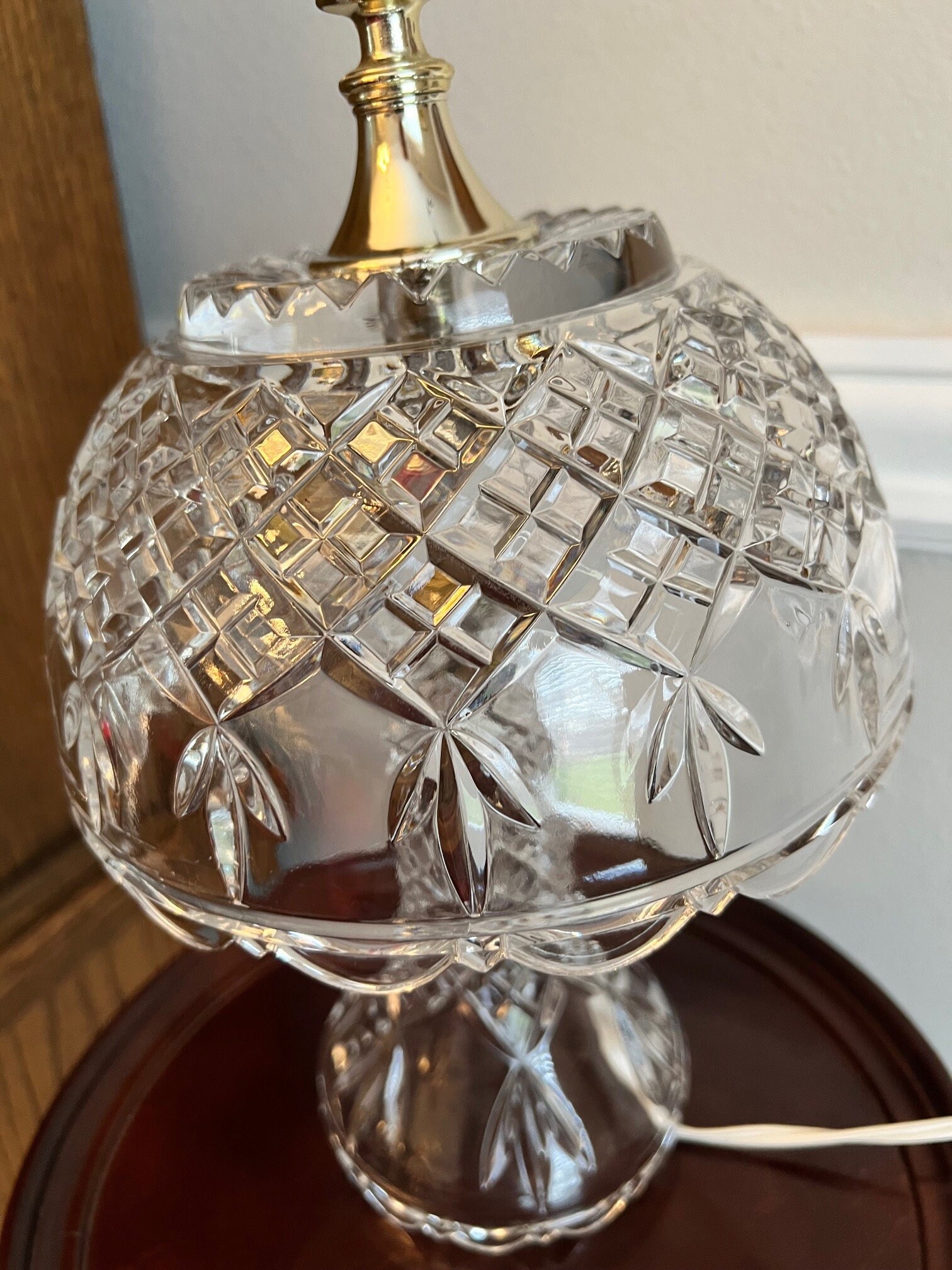 Vintage Crystal Table Lamp, Stunning Parlor Boudoir. Heavy Glass ...
