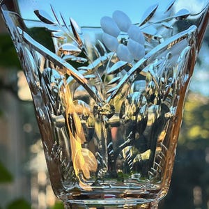 Stunning Vintage Crystal Wine Goblets. Beautiful Floral Design. Perfect ...