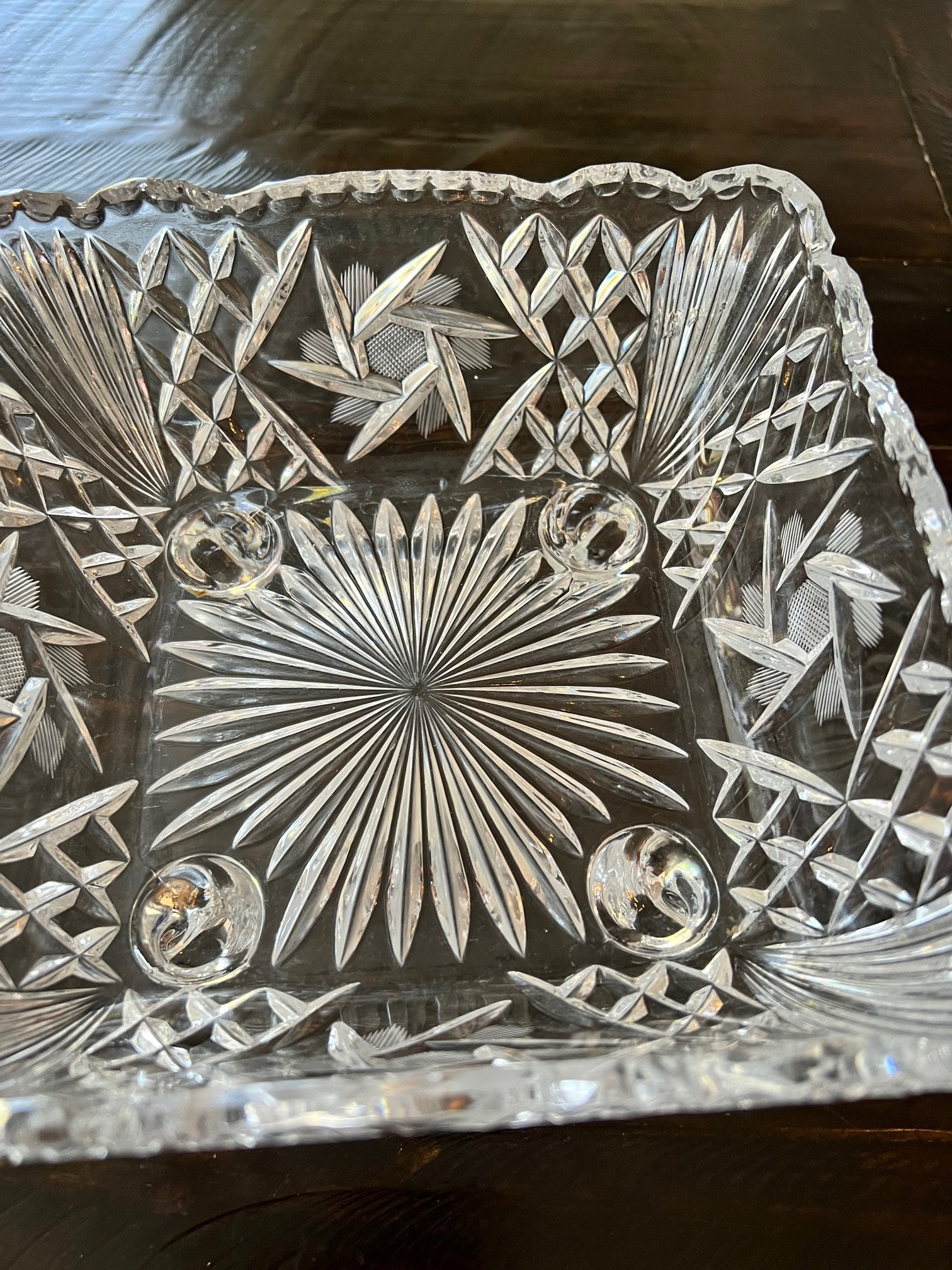 Vintage Square Clear Glass Bowl. Stunning. - Etsy