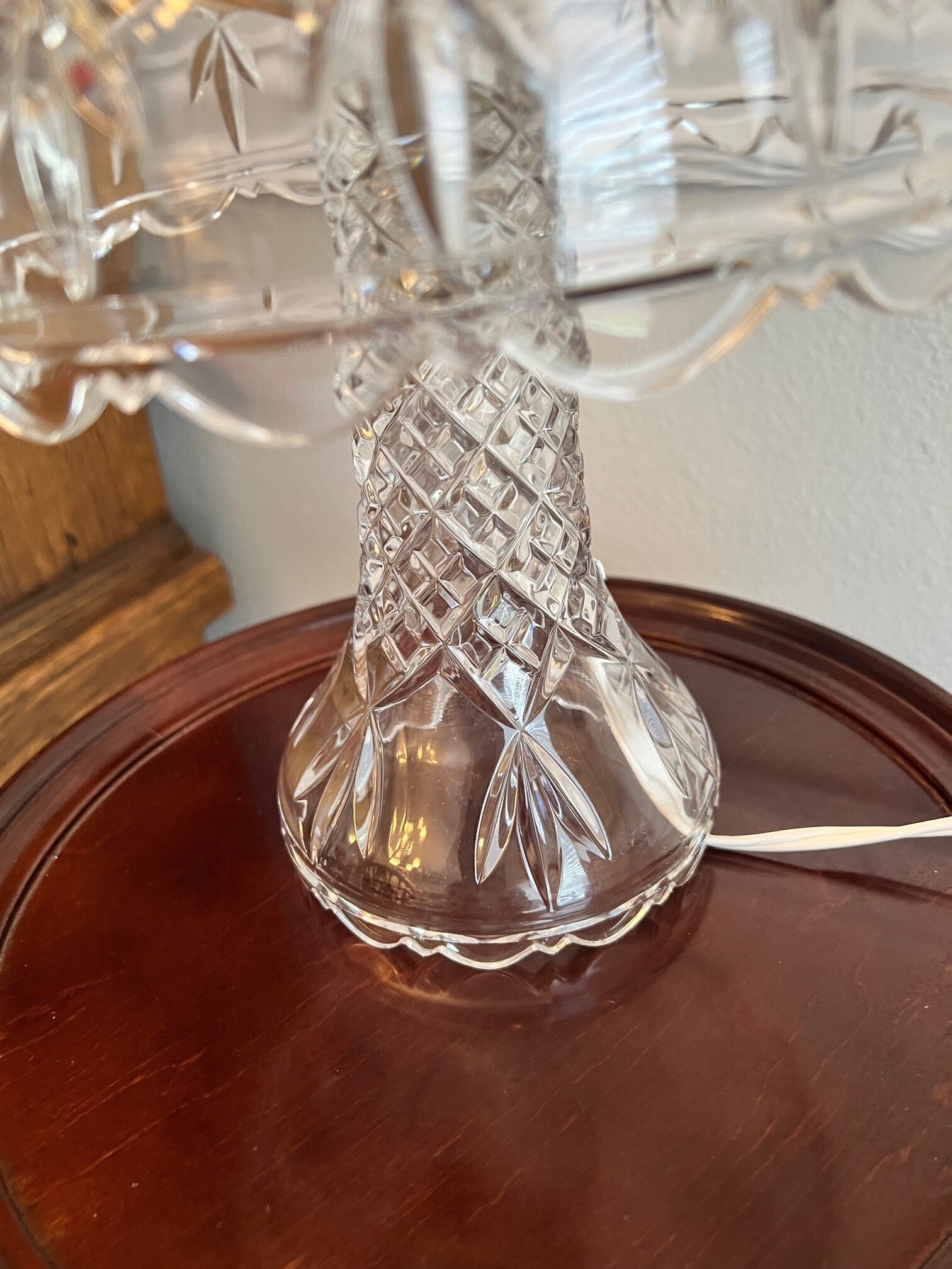 Vintage Crystal Table Lamp, Stunning Parlor Boudoir. Heavy Glass ...