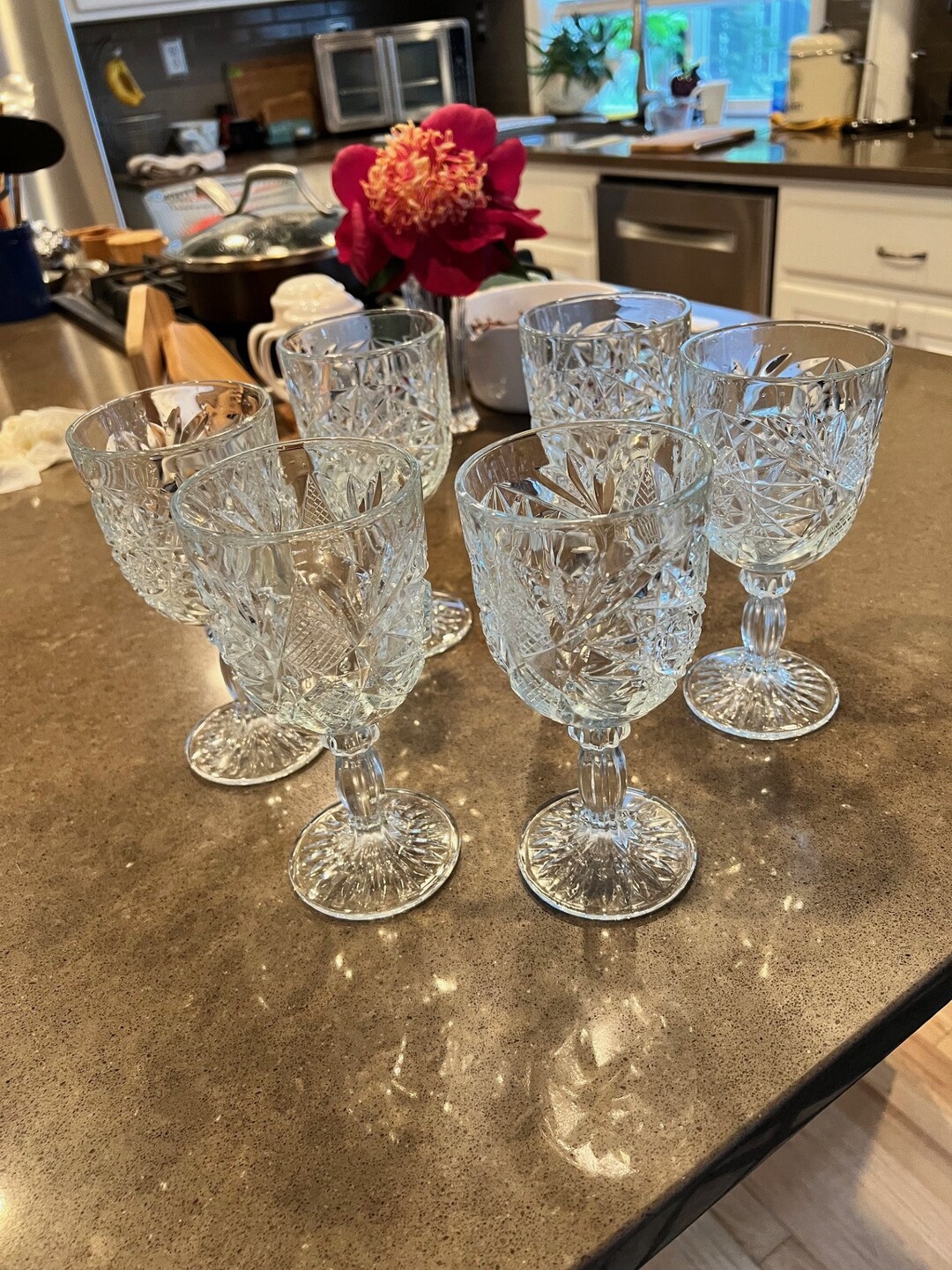 Vintage Libby Clear Glass-pressed Solid Heavy Crystal-hobstar Design ...
