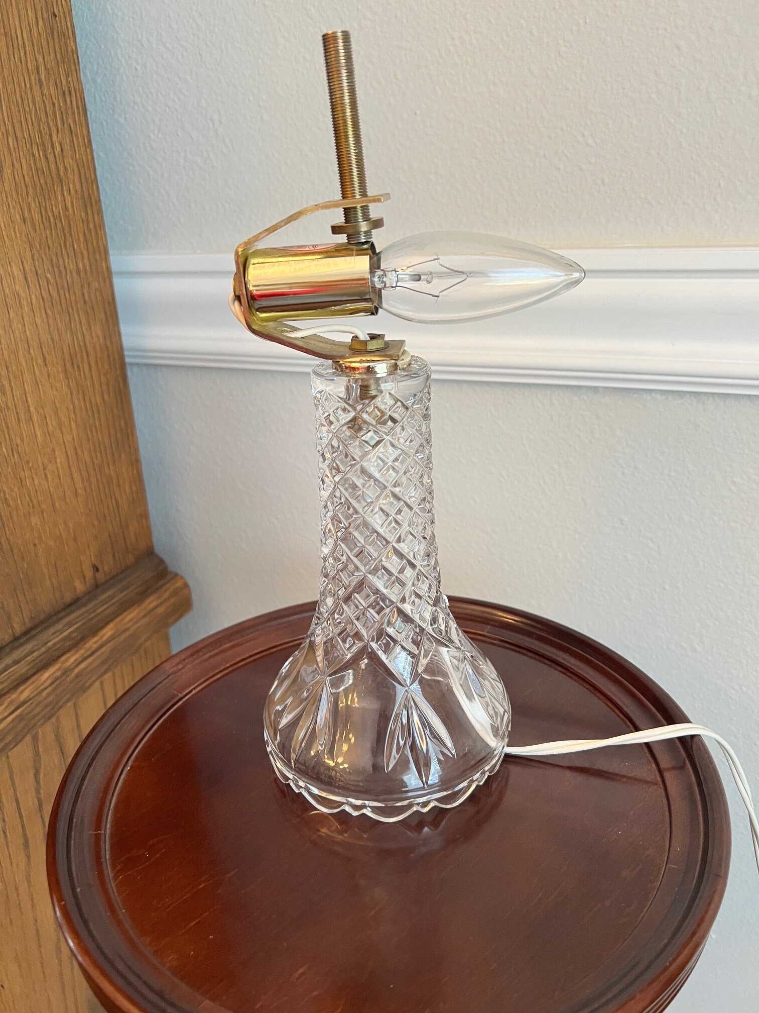 Vintage Crystal Table Lamp, Stunning Parlor Boudoir. Heavy Glass ...