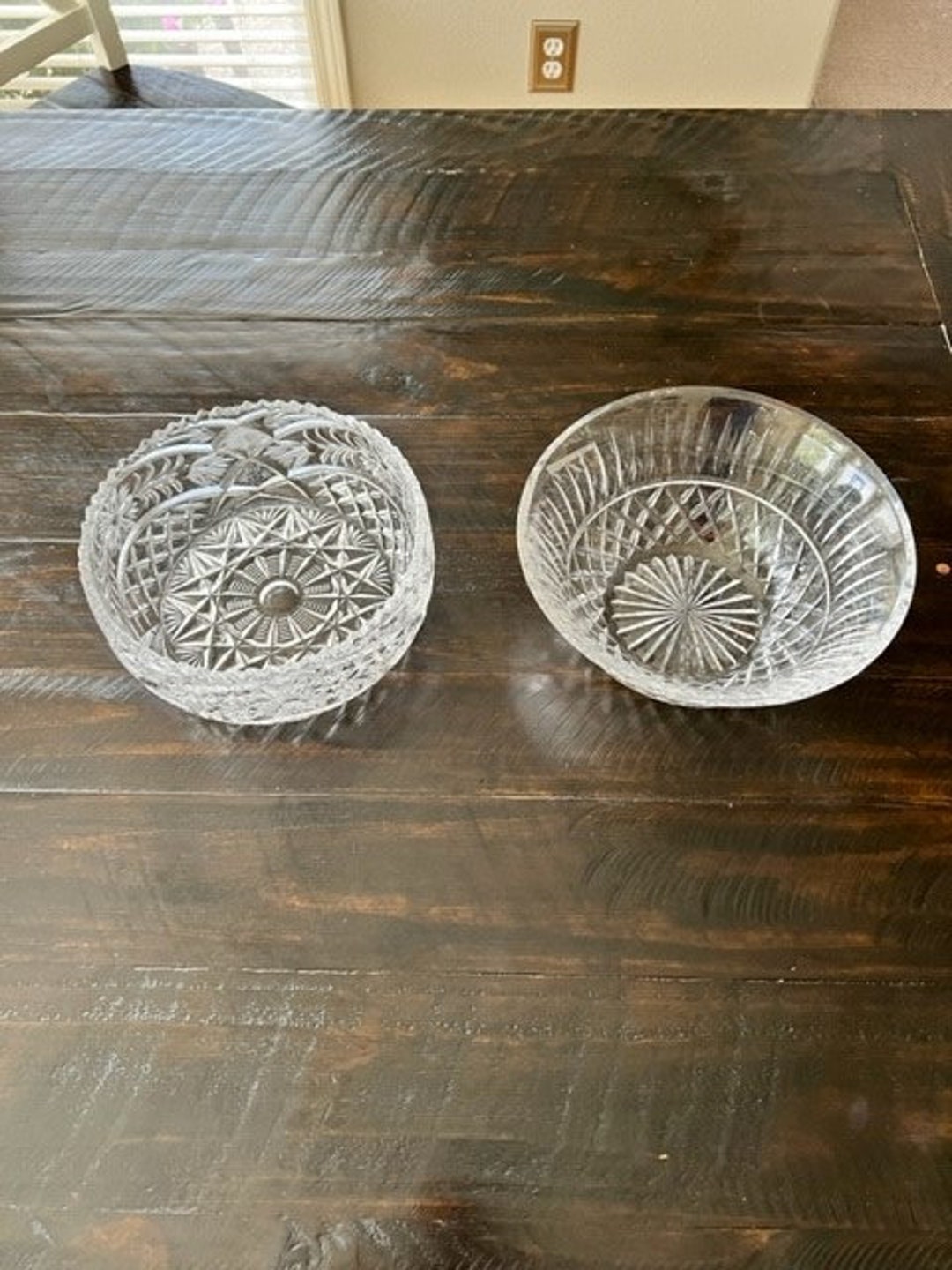 Vintage Lead Crystal Glass Bowls. One Bowl is a Waterford. Beautiful ...