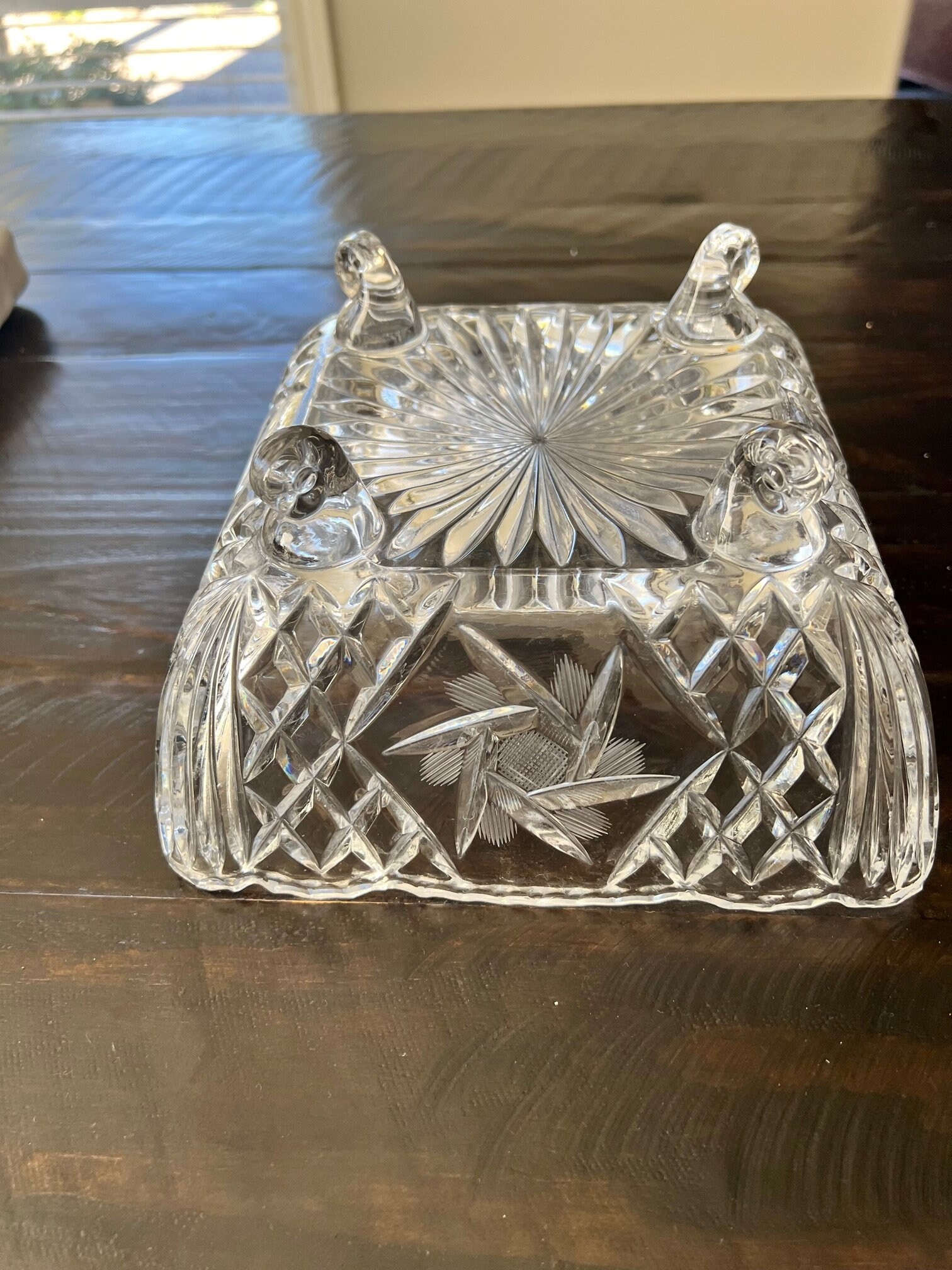 Vintage Square Clear Glass Bowl. Stunning. - Etsy