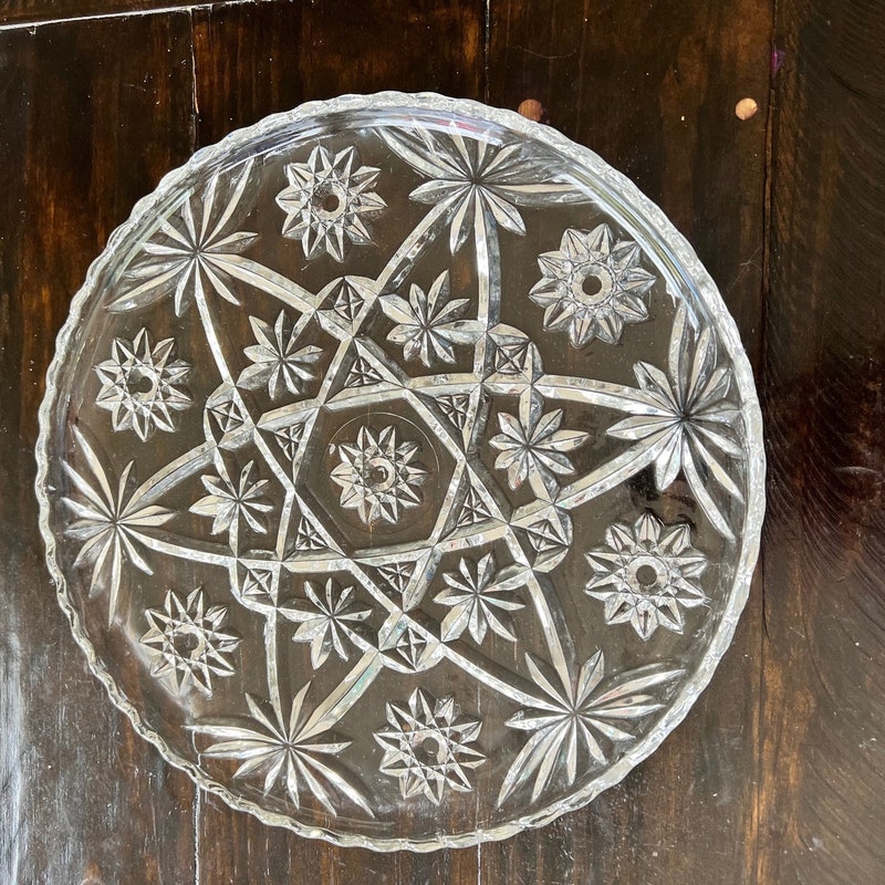 Cut Glass Tray - Etsy
