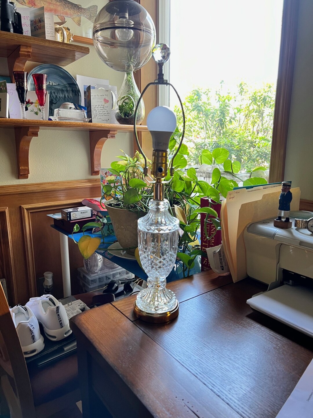 Vintage Crystal Table Lamp. Beautiful, Perfect Condition. - Etsy