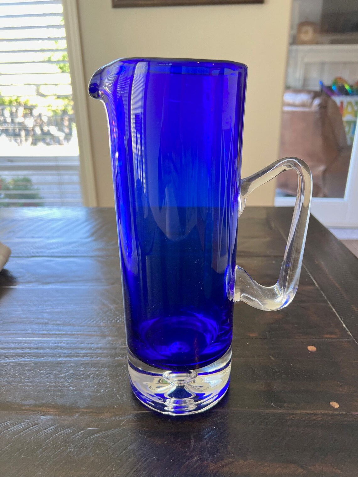 Vintage Cobalt Blue Crystal Ice Bucket, & 42 Oz. Pitcher. Stunning.free ...