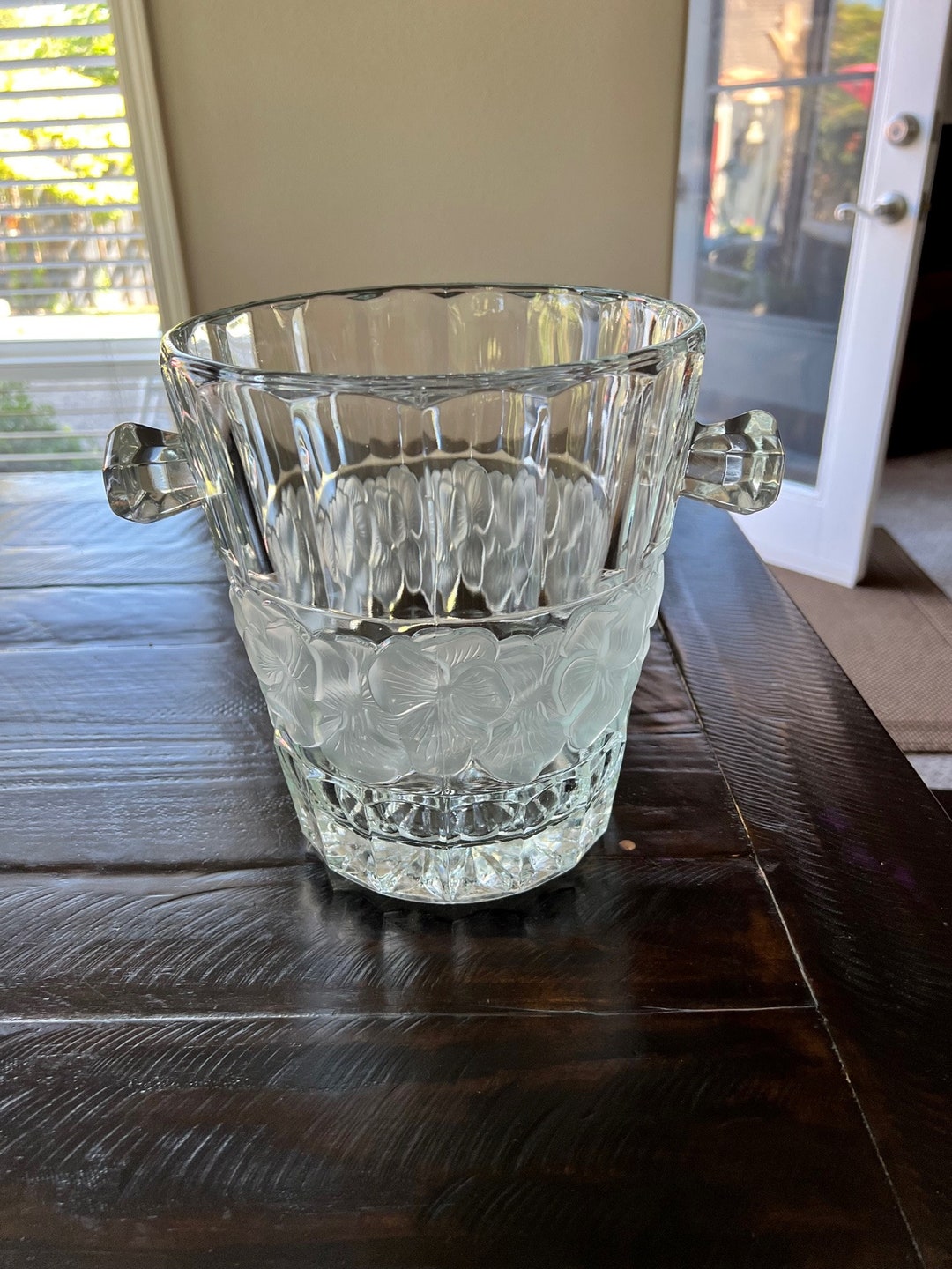 Vintage Pressed Glass Ice Bucket. Heavy Thick Glass. Beautiful. - Etsy